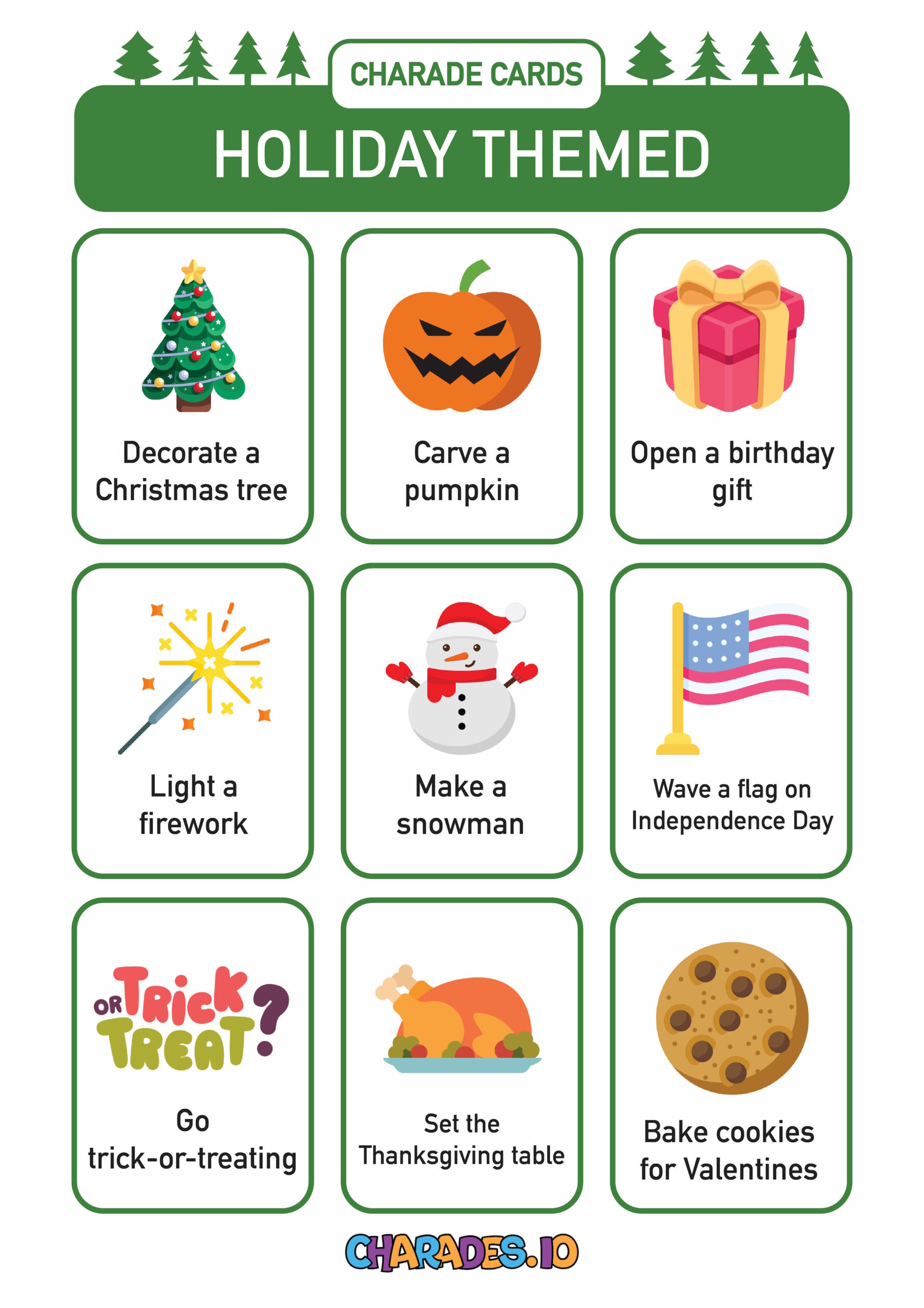 10 Free Printable Charades Cards – Download & Play Instantly! - Charades