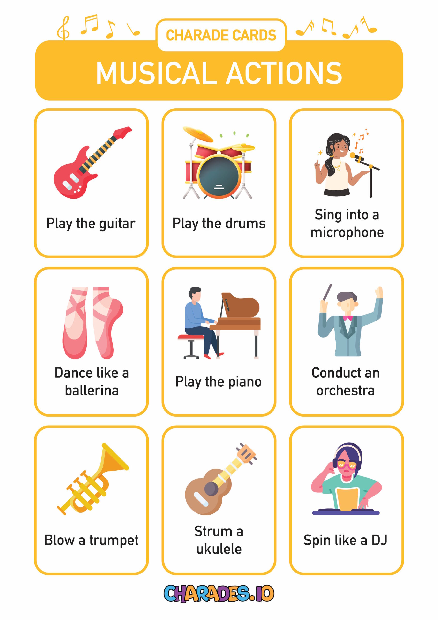 10 Free Printable Charades Cards – Download & Play Instantly! - Charades