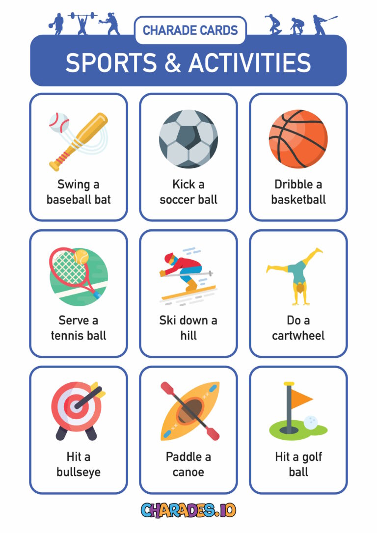 10 Free Printable Charades Cards – Download & Play Instantly! - Charades